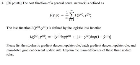 Solved Points The Cost Function Of A General Neural Chegg