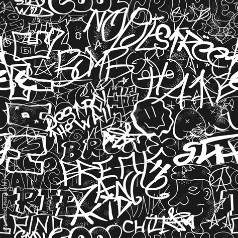 Graffiti Seamless Pattern Wallpaper Art Vector Graphic Background