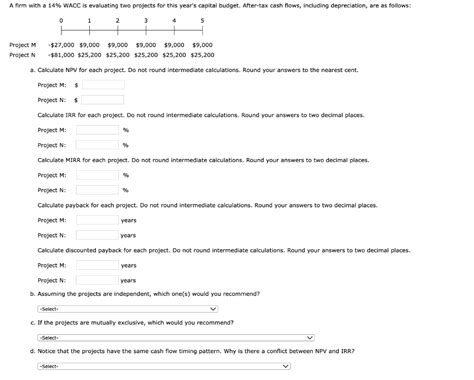 Solved A Calculate Npv For Each Project Do Not Round