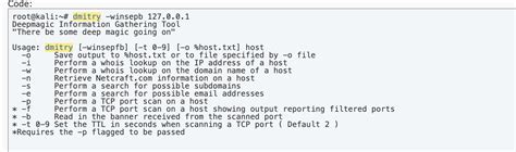 Dmitry Bug Or No Output Rkalilinux