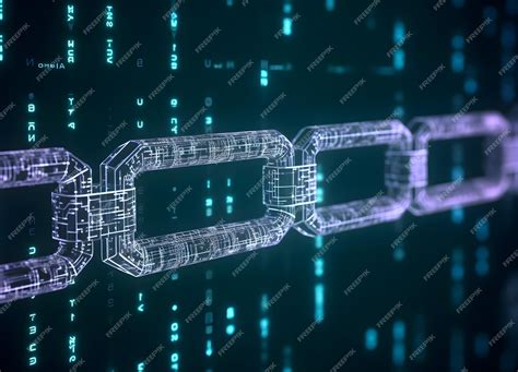 Premium Ai Image Digital Chains With Coding Blockchain Technology Concept