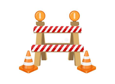 Stop Traffic Road Barrier Icon In Flat Style Roadwork Vector Illustration On Isolated