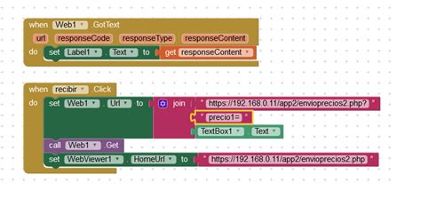 Help Why I Get Error In The Call Of My Echo Php Code With These Blocks Mit App Inventor Help