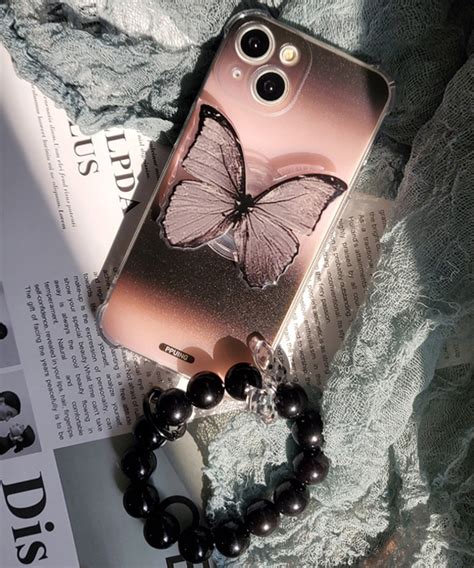 몬드몬드 블랙핑크 케이스 나비톡 구슬스트랩 세트 구성 아이폰 14 프로 맥스 13 12 11 갤럭시 Z플립 4 3 2 1