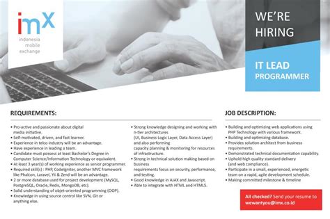 Natasya Andrea On Linkedin We Are Now Hiring Imx Is The First Mobile