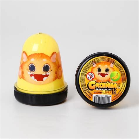 Слайм Cream Slime с ароматом банана 100гр купить с доставкой по