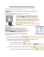 Lab Determining A Spring Constant Pdf Babe Exploration Determining A Spring Constant