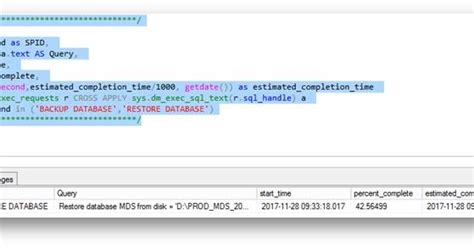 Knowledge Sharing How To Determine The Progress Of A Sql Server Backup