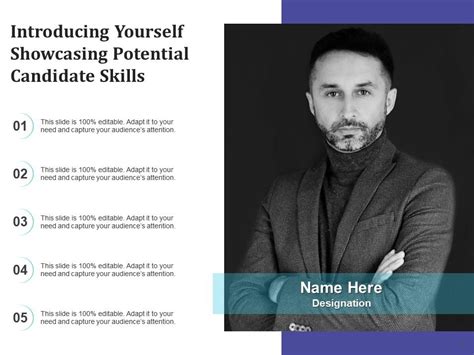 Introducing Yourself Employee Achievement Team Member Candidate Skills Presentation Graphics