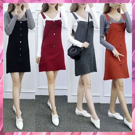 ชุดเอี๊ยมยีนส์กระโปรง ชุดเอี๊ยมเกาหลีน่านักมากๆ เอี๊ยมกระโปรง หญิงเสื้อผ้าแฟชั่น Sis Summer