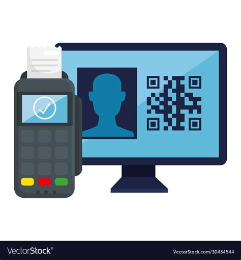 Qr Code Inside Computer And Dataphone Royalty Free Vector
