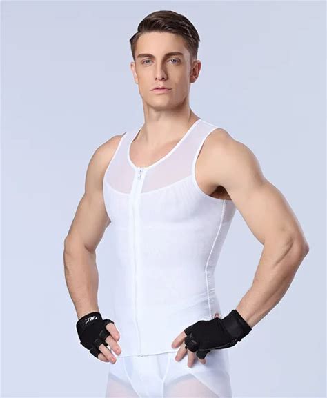 Prayger Compression Gynecomastia Chest Shaper Men Chest Binder Corset Male Back Cross Tops Shirt