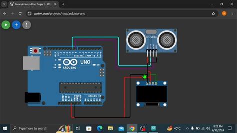 Arduino With Ultrasonic Sensoroled Display Wokwi Arduino Simulator