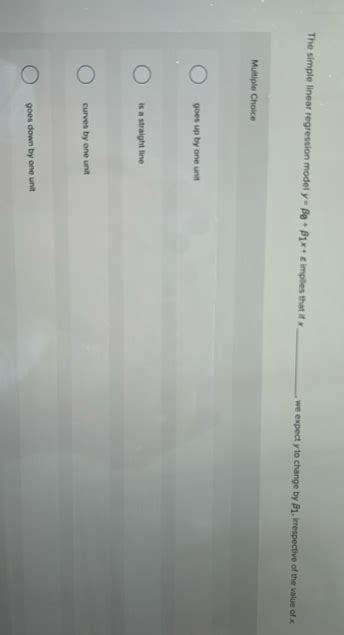 Solved The Simple Linear Regression Model Y β0 β1x ε