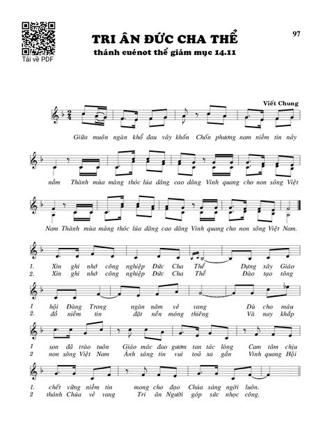 Sheet Tri ân Đức cha Thể PDF Viết Chung lyrics chords
