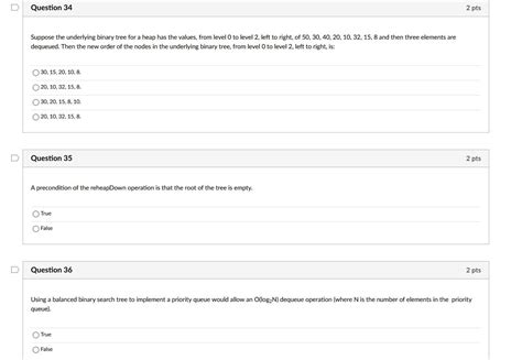 Solved Question Pts Suppose A Heap Consists Of The Chegg