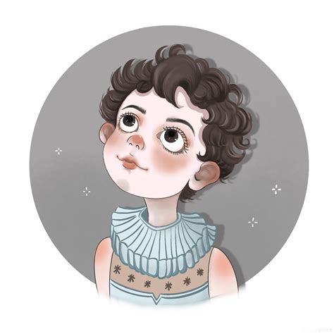 小女孩插画头像风格插画设计作品 设计人才灵活用工 设计dna