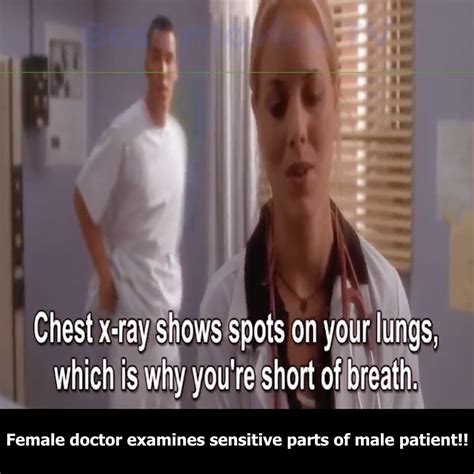 Female Doctor Examines Sensitive Parts Of Male Patient Female Doctor Examines Sensitive