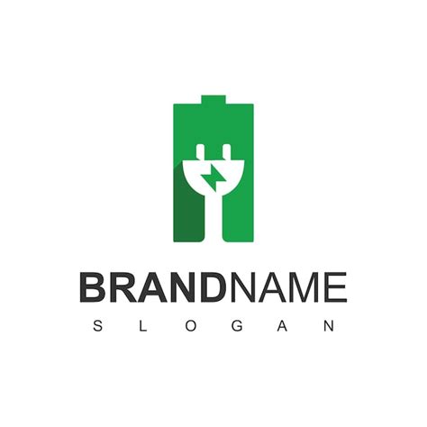 배터리 및 플러그 아이콘을 사용하여 전기 로고 녹색 에너지 개념 프리미엄 벡터