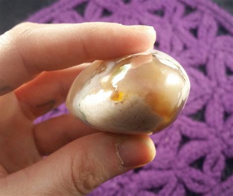 Flower Agate Palmstone Polished Healing Stones Gallet Crystal Etsy