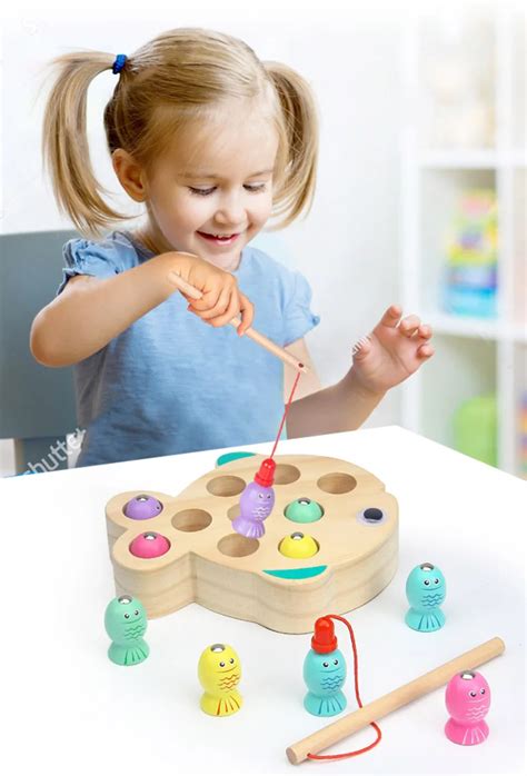 Рыболовные Игрушки для девочек детские игры деревянные магнитные рыболовные игры Обучающие