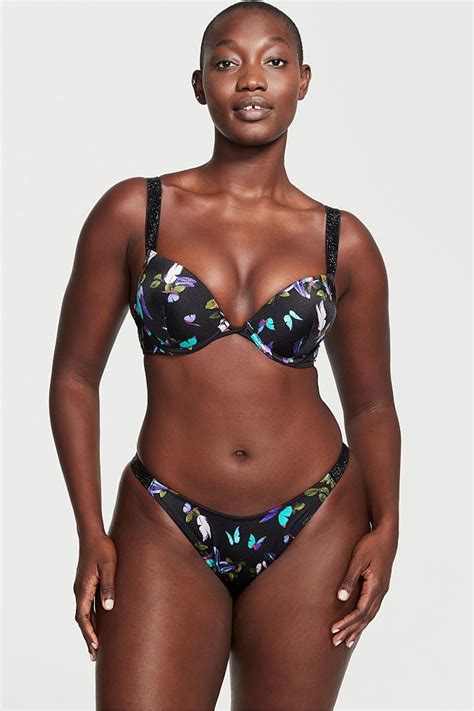 Victorias Secret Shine Strap Bombshell Add Cups Push Up Bikini Top