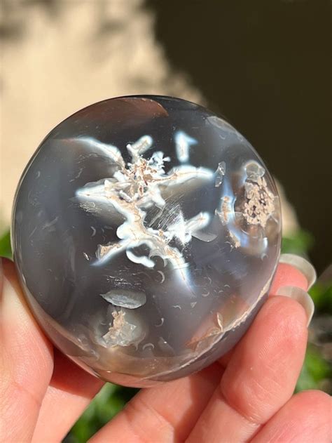 Translucent Orca Agate Blue Chalcedony Dendrites Crystal Reiki Stone