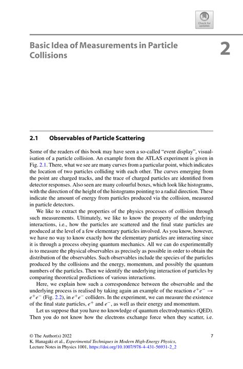 Pdf Basic Idea Of Measurements In Particle Collisions
