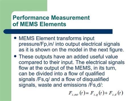 Performance Measurement Of Mems Elements Ppt Physics Science