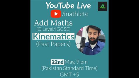 O Level Igcse Add Math Kinematics Past Papers Youtube