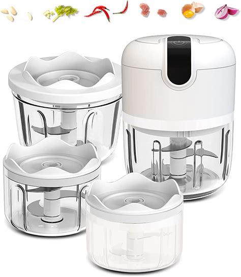 100 250 350ml White 3 Pcs Cordless Mini Food Chopper