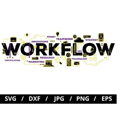Workflow Concept Typography Lettering Svg Marketing Innova Inspire Uplift