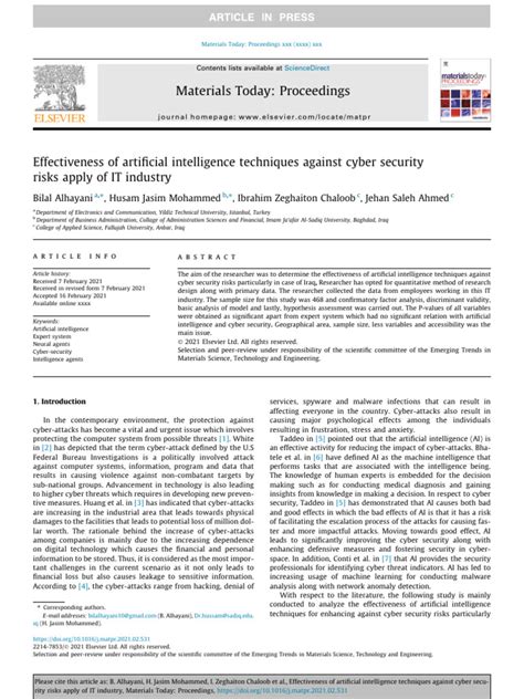 Effectiveness Of Artificial Intelligence Pdf Coefficient Of