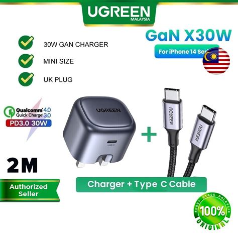 Ugreen 30w Gan Foldable Charger Pd Fast Usb Type C Travel Charger Usb C