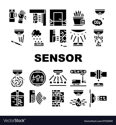 Sensor Electronic Tool Collection Icons Set Vector Image