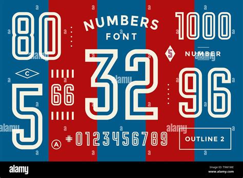 numbers font sport font with numbers and numeric stock vector image