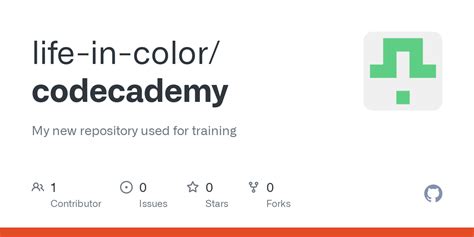 GitHub Life In Color Codecademy My New Repository Used For Training