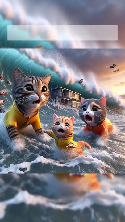 Tsunami A Kittens Survival Story 🥺shorts Cat Cute Kitten Funny