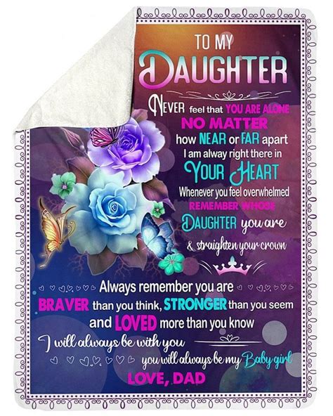 Remember Whose Daughter You Are Rose Fleece Blanket To Daughter Sherpa