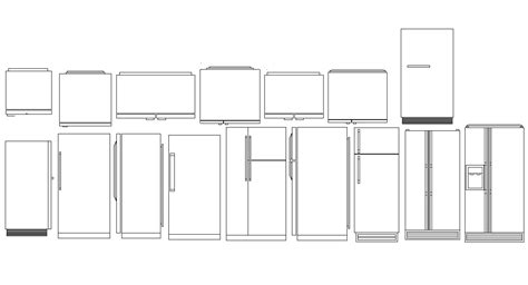 Refrigerator CAD Blocks Design Free DWG File Cadbull