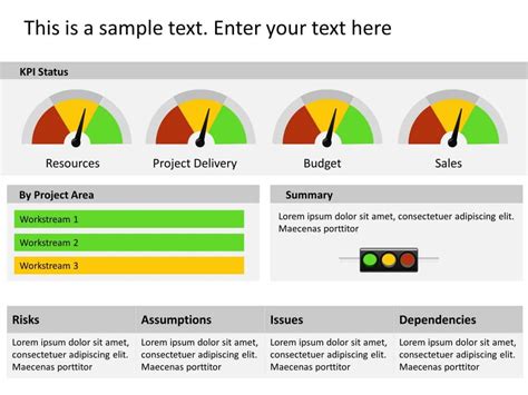 Rag Project Status Dashboard Powerpoint Template