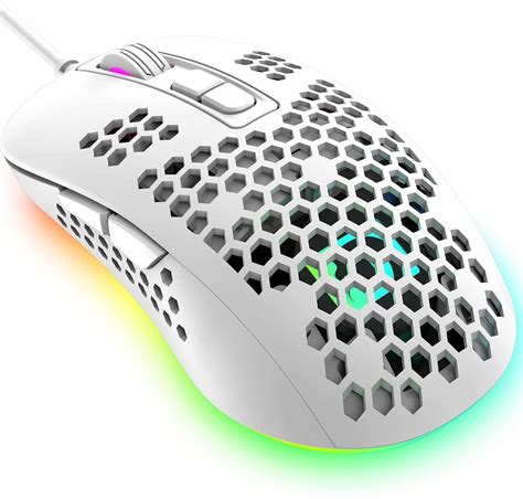 Buy Ultralight Wired Gaming Mouse Lightweight Honeycomb Shell Rgb Breathing Backlit Mice