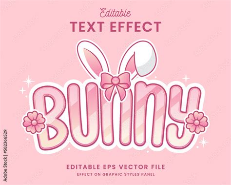 Decorative Editable Bunny Text Effect Vector Design Stock Vector Adobe Stock