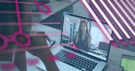 Animation Of Graphs Globe And Computer Language Diverse Coworkers