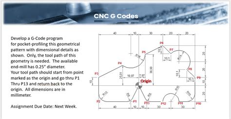 solved develop a g code program for pocket profiling this