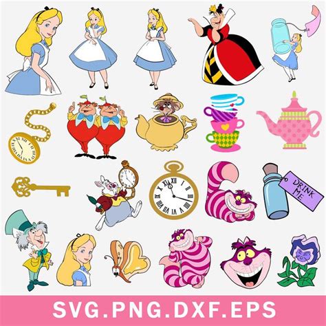 Alice In Wonderland Bundle Svg Alice In Wonderland Svg Di Inspire Uplift Decorazioni Colori