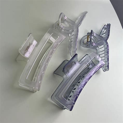 퍼플 오로라 올림머리 대 왕 빅 헤어 집게핀