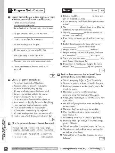Unit 2 Progress Test 2 Pdf