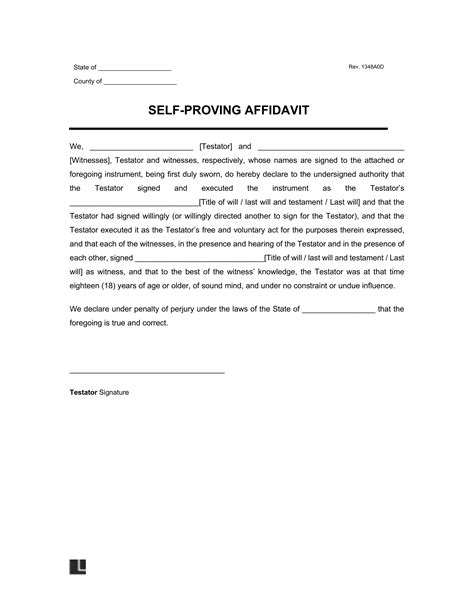 Free Michigan Self Proving Affidavit Form Word Pdf Ef Vrogue Co