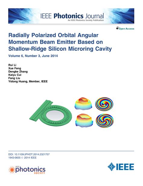Pdf Radially Polarized Orbital Angular Momentum Beam Emitter Based On Shallow Ridge Silicon